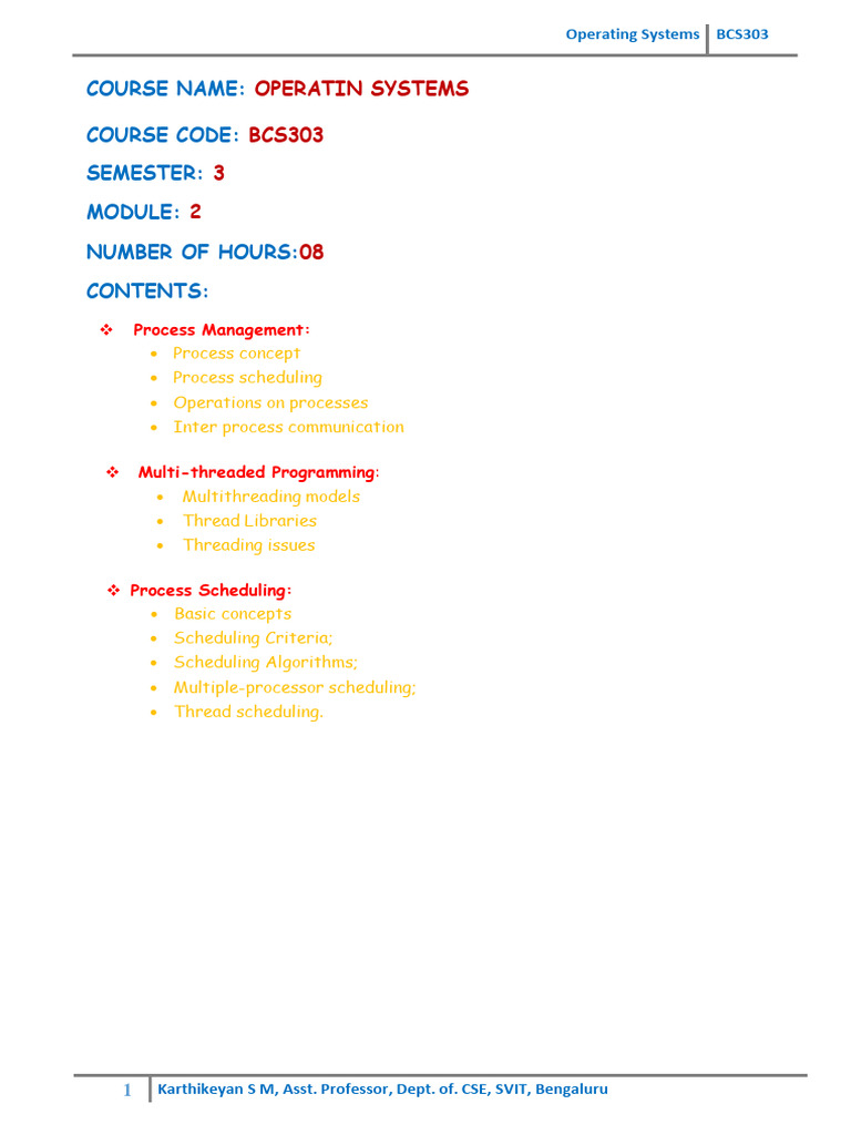 Bcs303 Os Module 21 Pdf Process Computing Scheduling Computing 3455