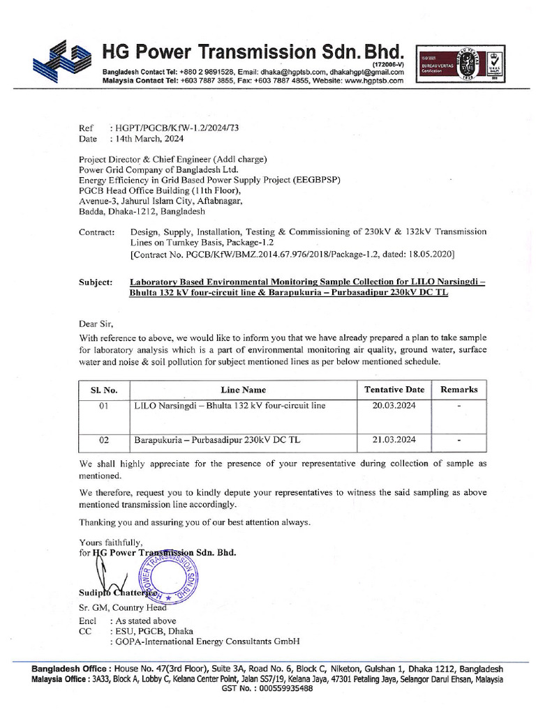 Laboratory Based Environmental Monitoring Sample Collection For LILO ...