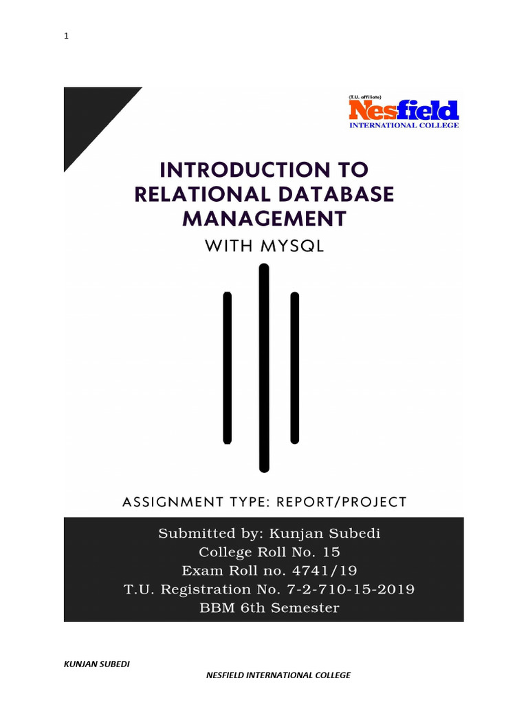 DBMS Lab Report | PDF | Table (Database) | Relational Database DBMS Lab Report | PDF | Table (Database) | Relational Database
