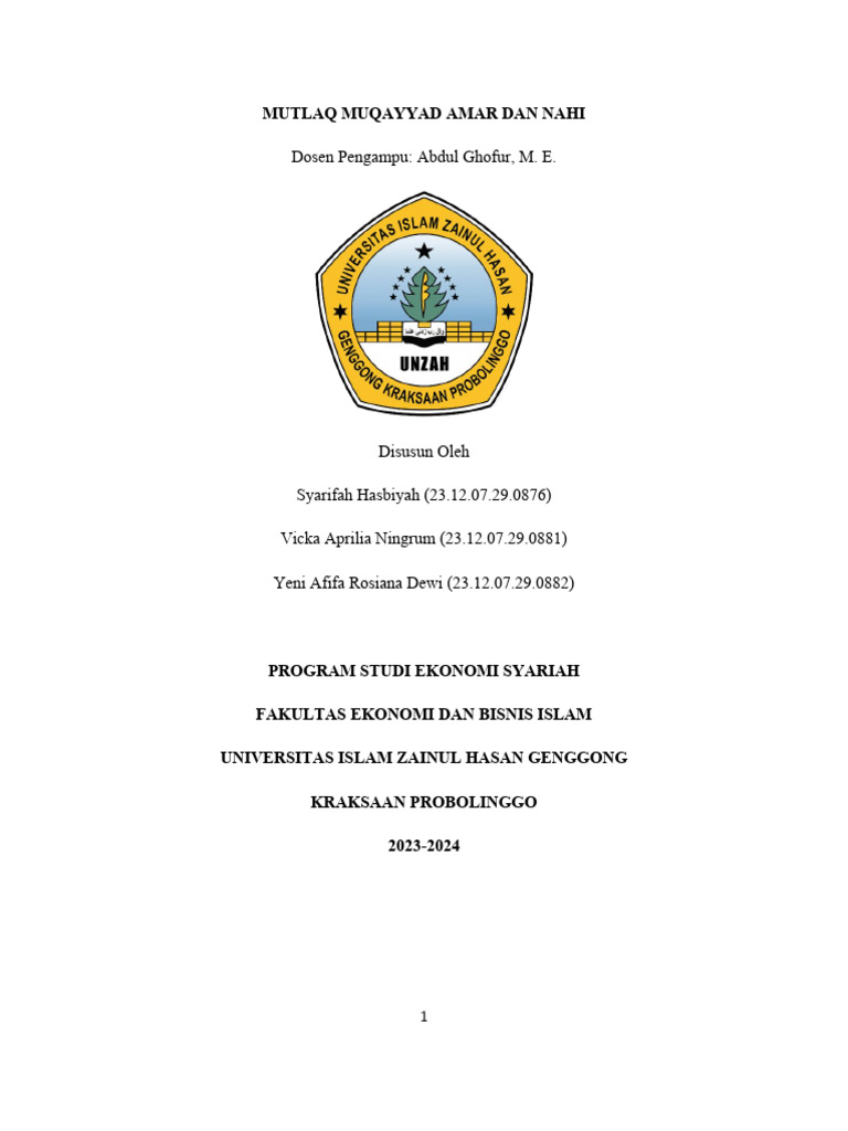 Pemahaman Mutlaq dan Muqayyad dalam Fiqh | PDF