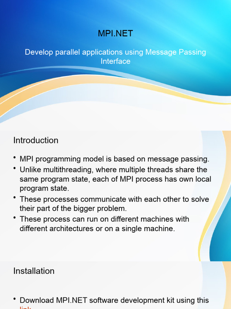 PDC Lecture 16 MPI - Net-New | PDF | Parameter (Computer Programming) | Message Passing Interface