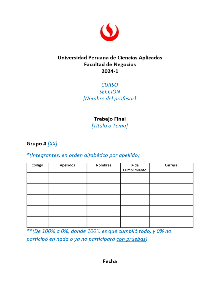 Modelo de Carátula TF | PDF