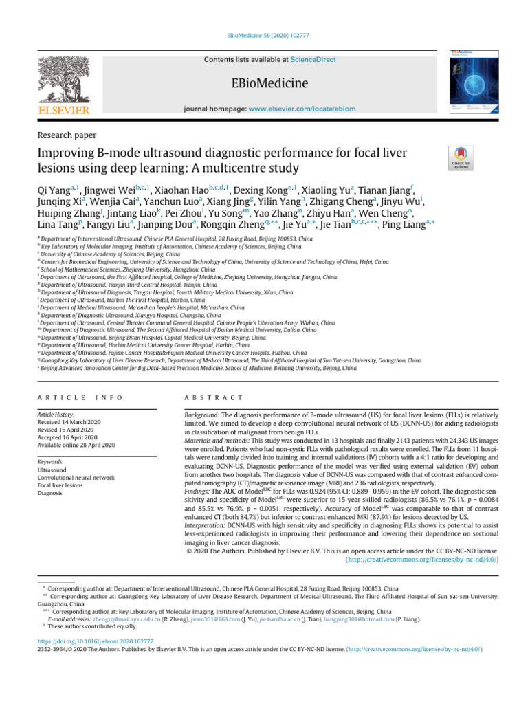 04-2020 - Q - Yang - Improving B-Mode Ultrasound Diagnostic | PDF | Radiology | Medical Ultrasound