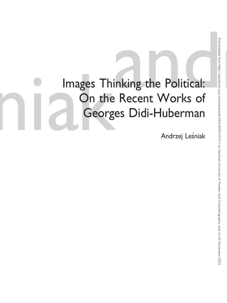 Images Thi Nking The Poli Tical - On The Recent Works of Georges Didi ...