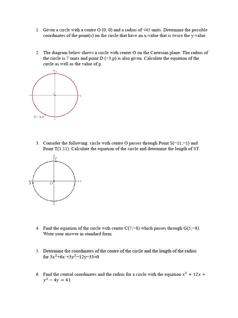 Advanced Circle Geometry Problems | PDF