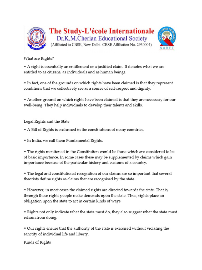 CH 11 Rights Notes | PDF | Rights | Democracy