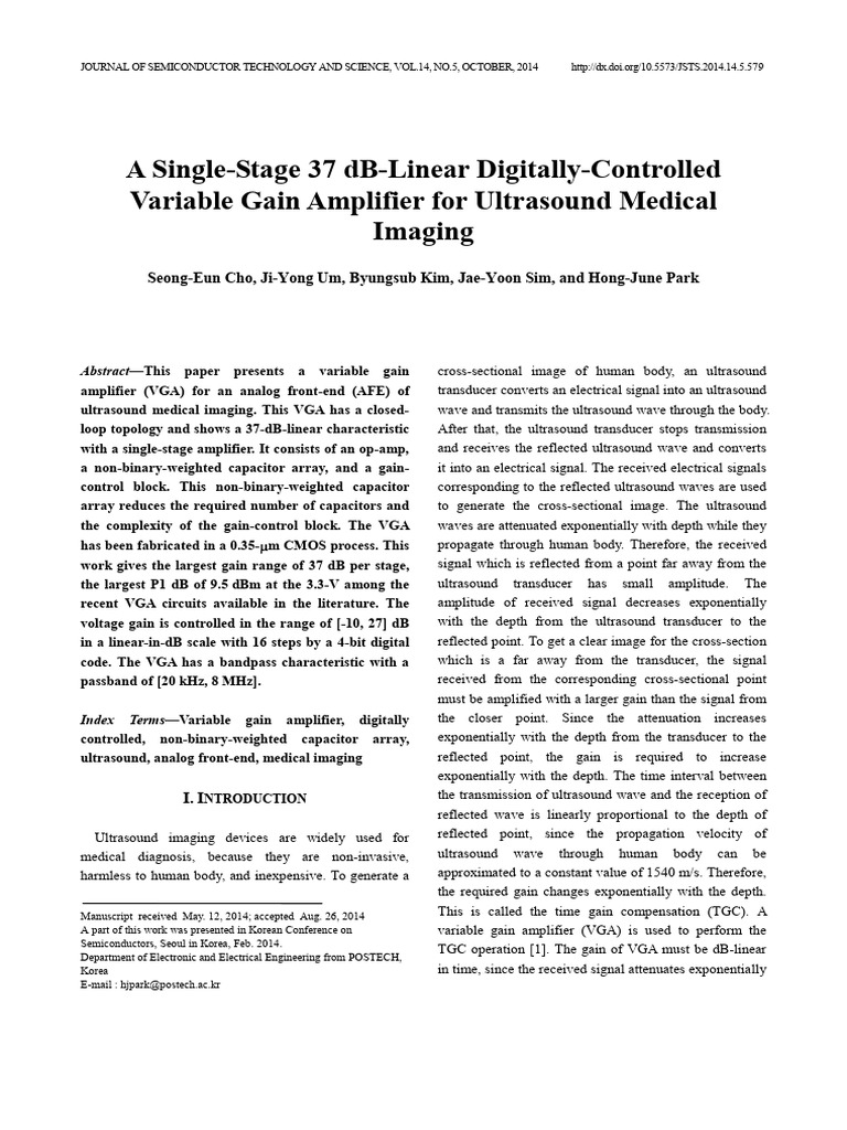 MIRAR VGA - A Single-Stage 37 dB-Linear Digitally-Controlled Variable Gain Amplifier For ...