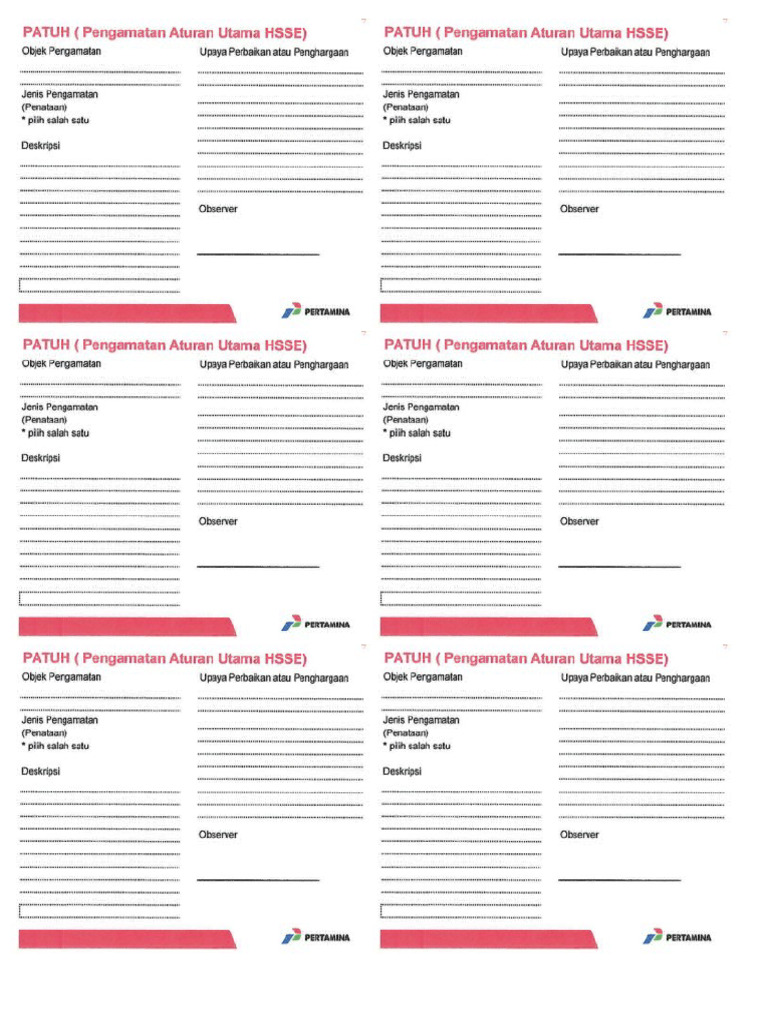 Form Patuh Peka | PDF