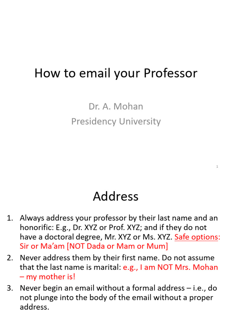 How To Email Your Professor | PDF | Internet | Computer Mediated ...