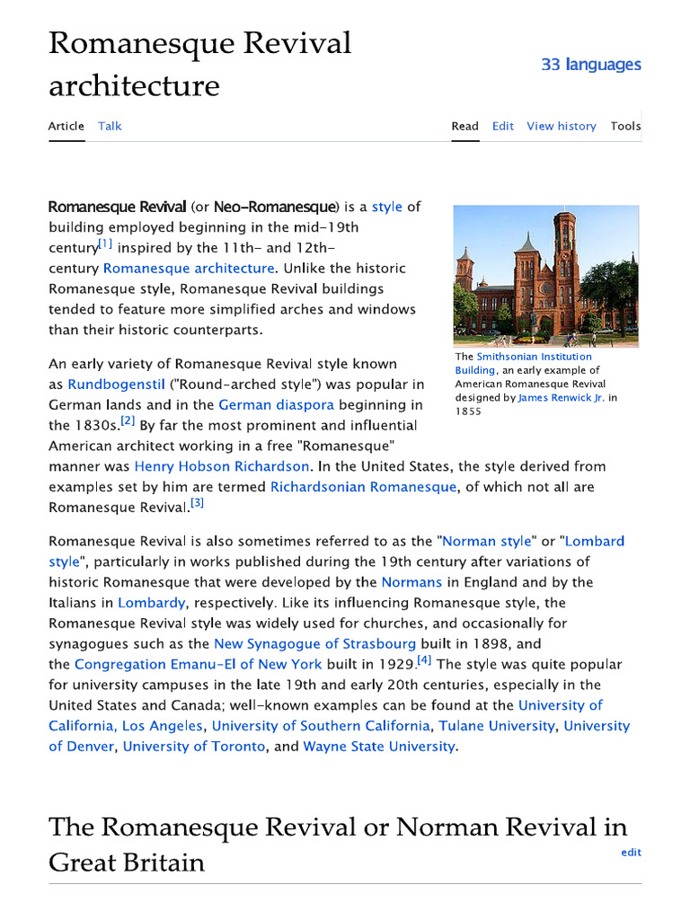 Romanesque Revival Architecture | PDF