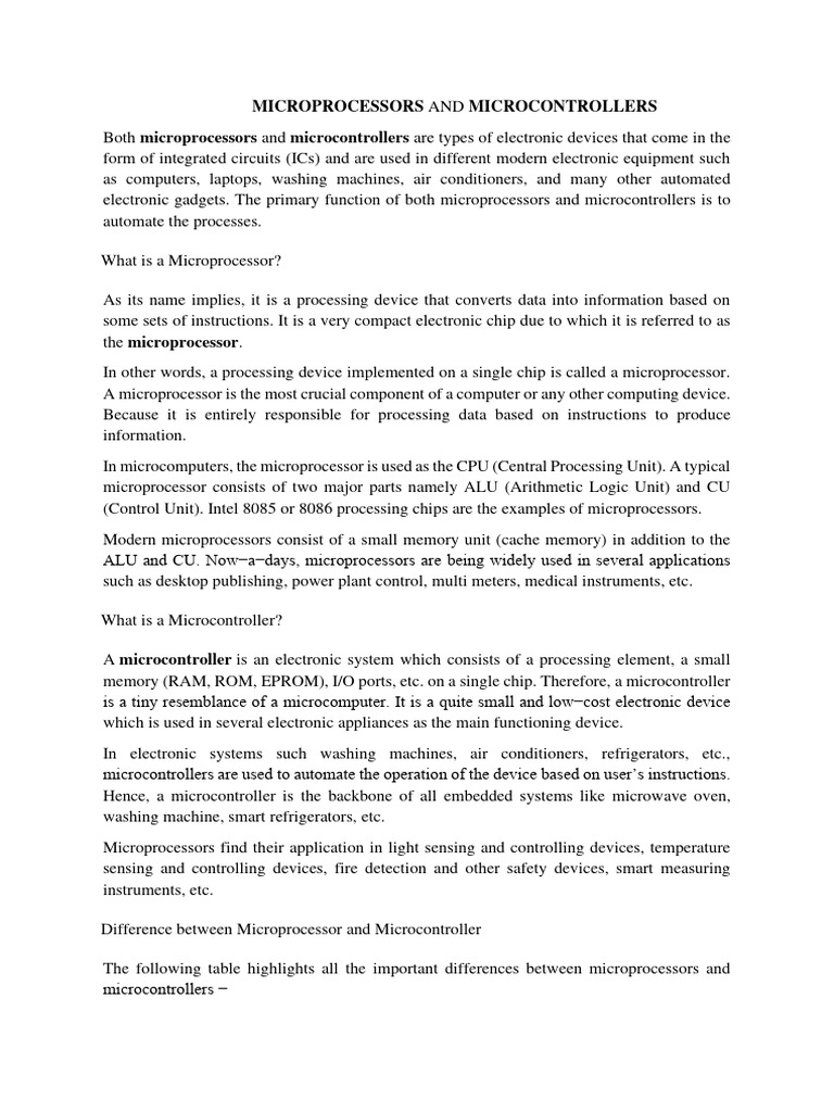 MICROPROCESSORS and MICROCONTROLLERS | PDF | Central Processing Unit ...