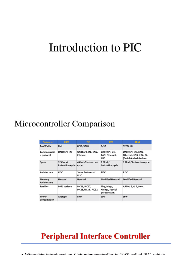 Introduction To PIC | PDF