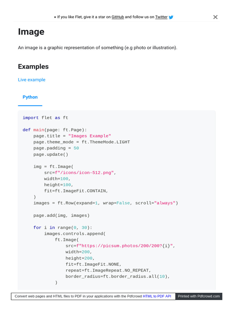 Flet Dev Docs Controls Image | PDF | Html | Page Layout