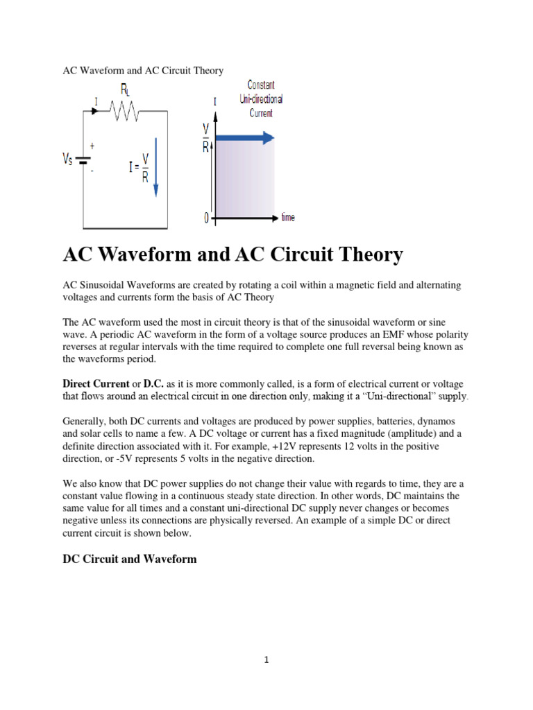 AC Waveform and AC Circuit Theory | PDF | Electromagnetic Induction ...