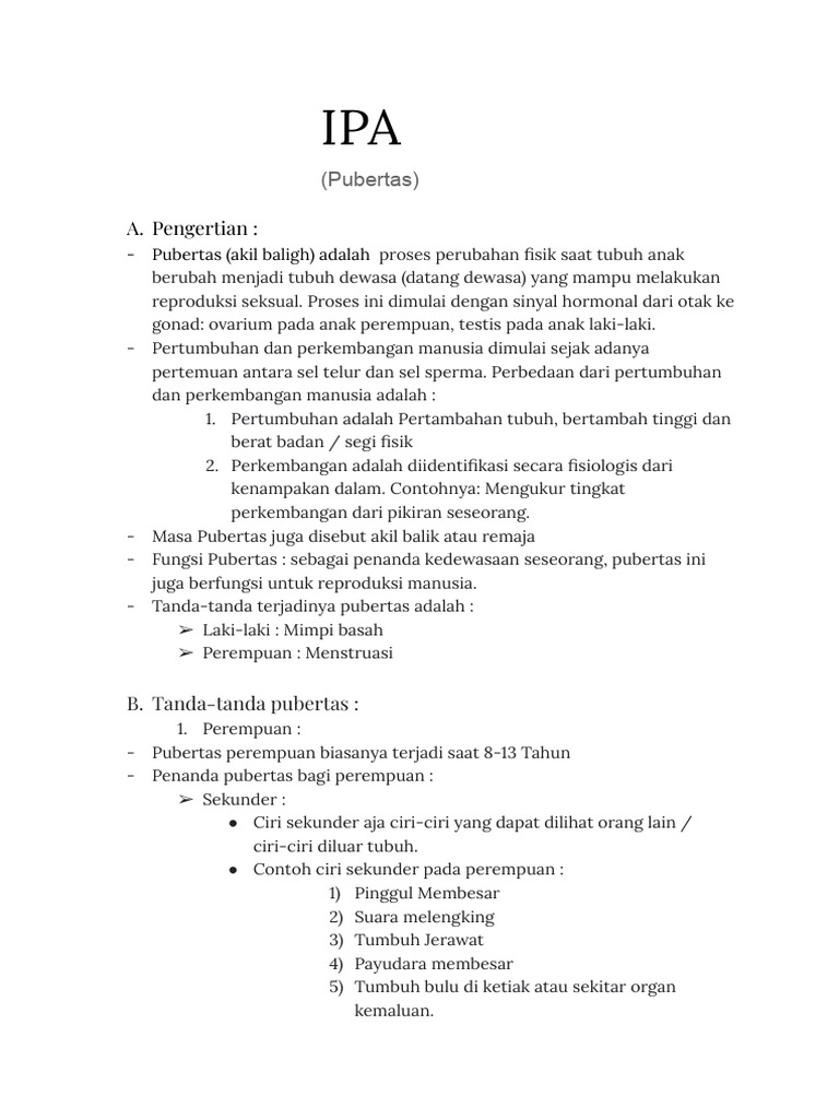 IPA - Pubertas | PDF