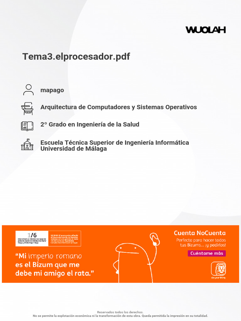 Tema3 Elprocesador | PDF | Unidad Central de procesamiento | Poco