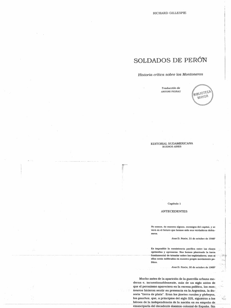 Richard Gillespie SOLDADOS DE PERON PDF | PDF