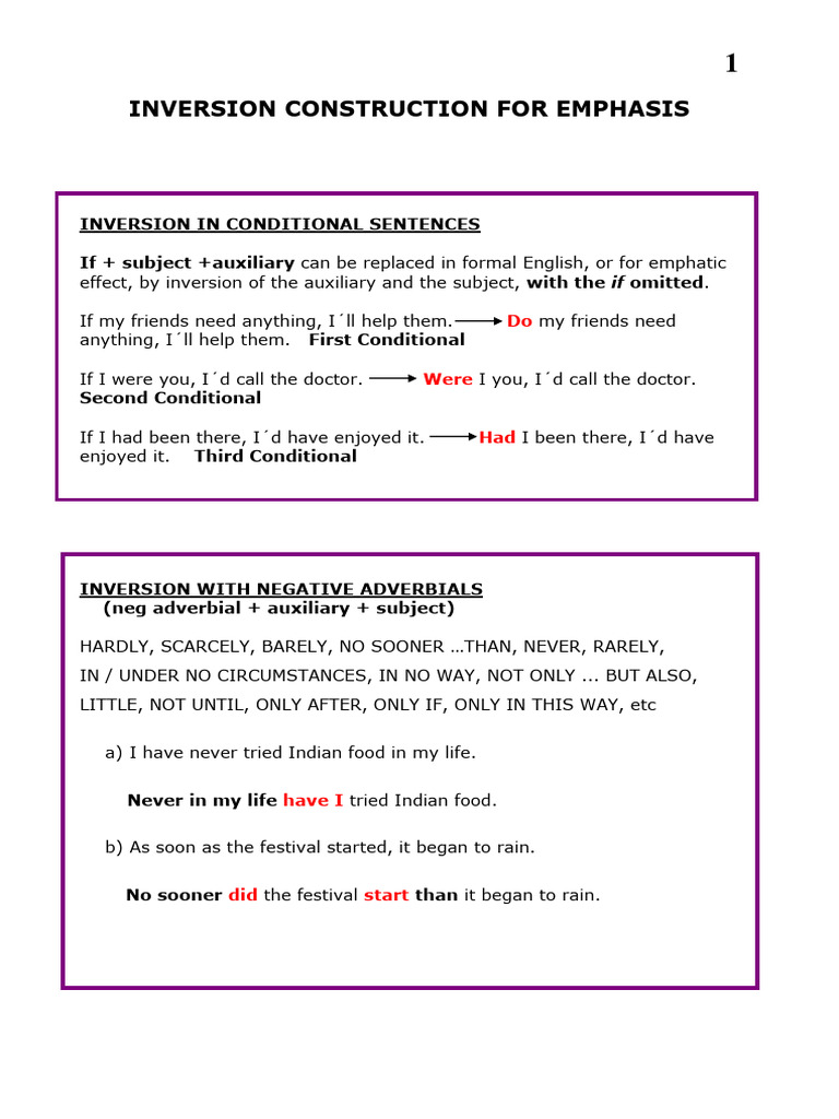 Inversion Construction01 | PDF | Language Mechanics | Linguistic Typology