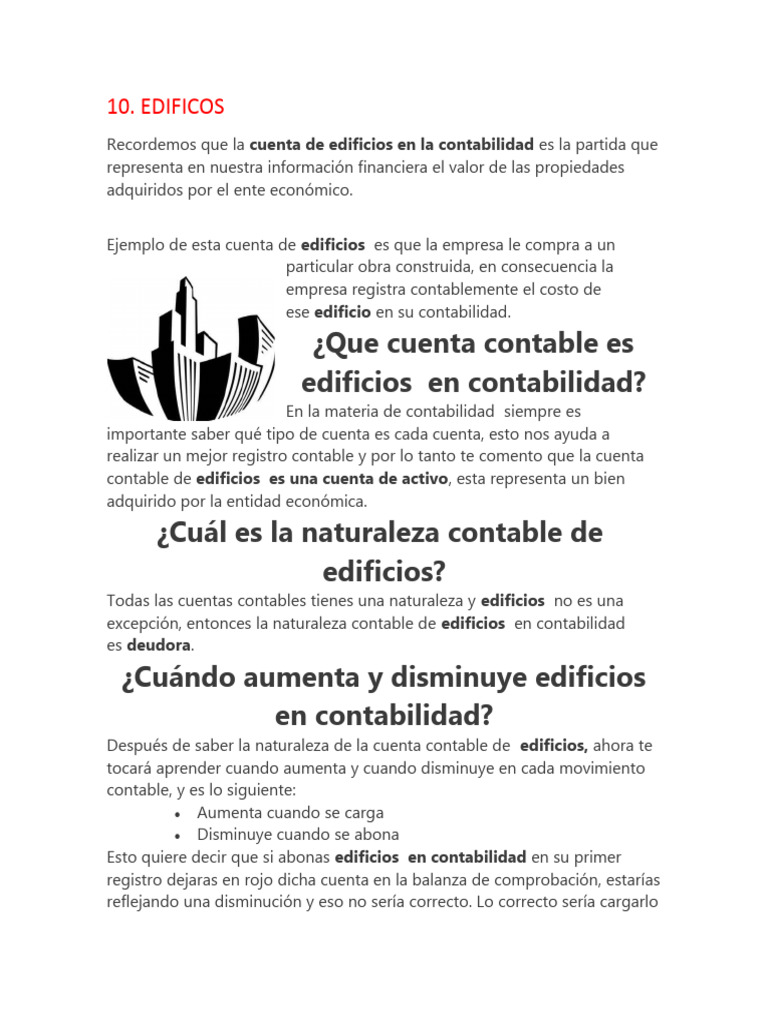 Edificios en Contabilidad: Naturaleza y Registro | PDF | Contabilidad ...