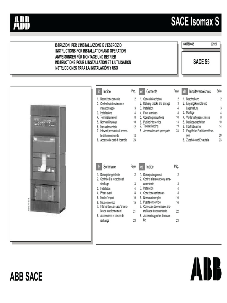 Abb Sace s5 Manual | PDF | Biens manufacturés | Énergie électrique