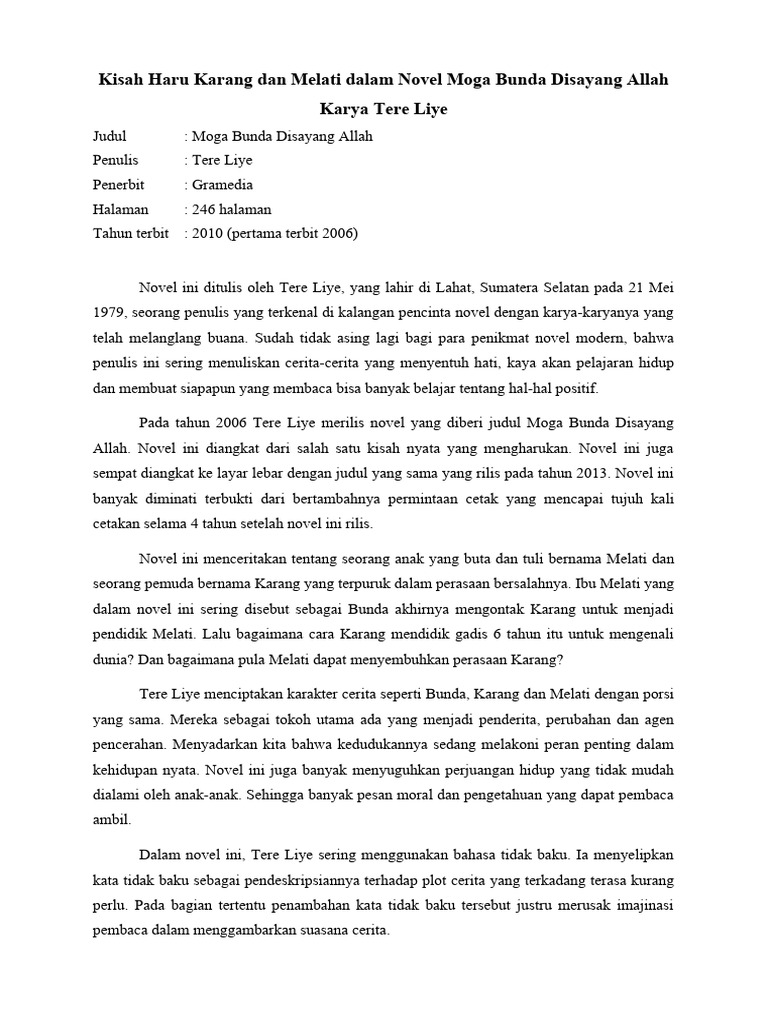 Resensi Buku Moga Bunda Disayang Allah | PDF