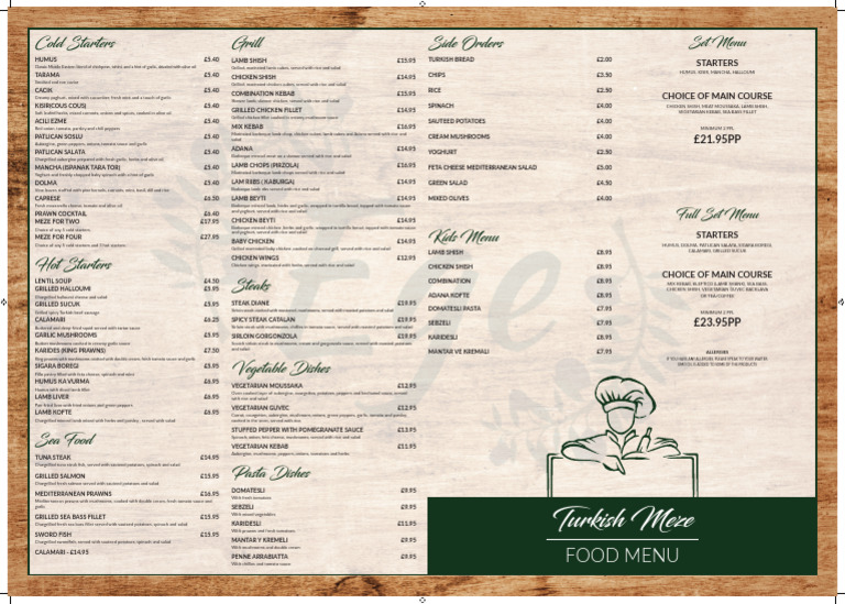 Ege Restaurant Menu A2 | PDF | Turkish Cuisine | Kebab