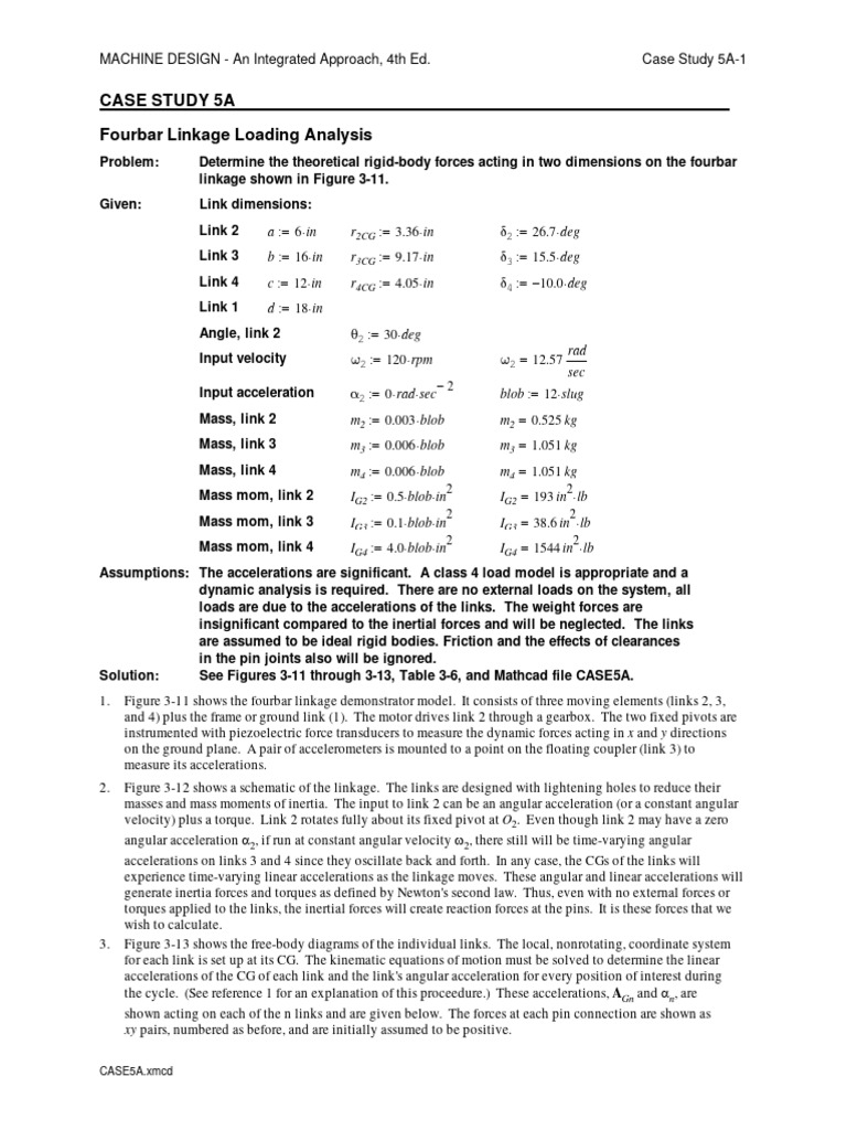 CASE5A | PDF | Force | Acceleration
