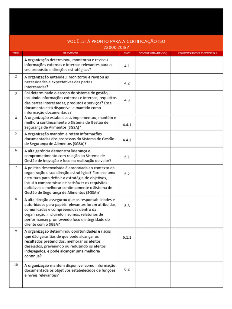 Checklist-ISO-22000-2018 | PDF