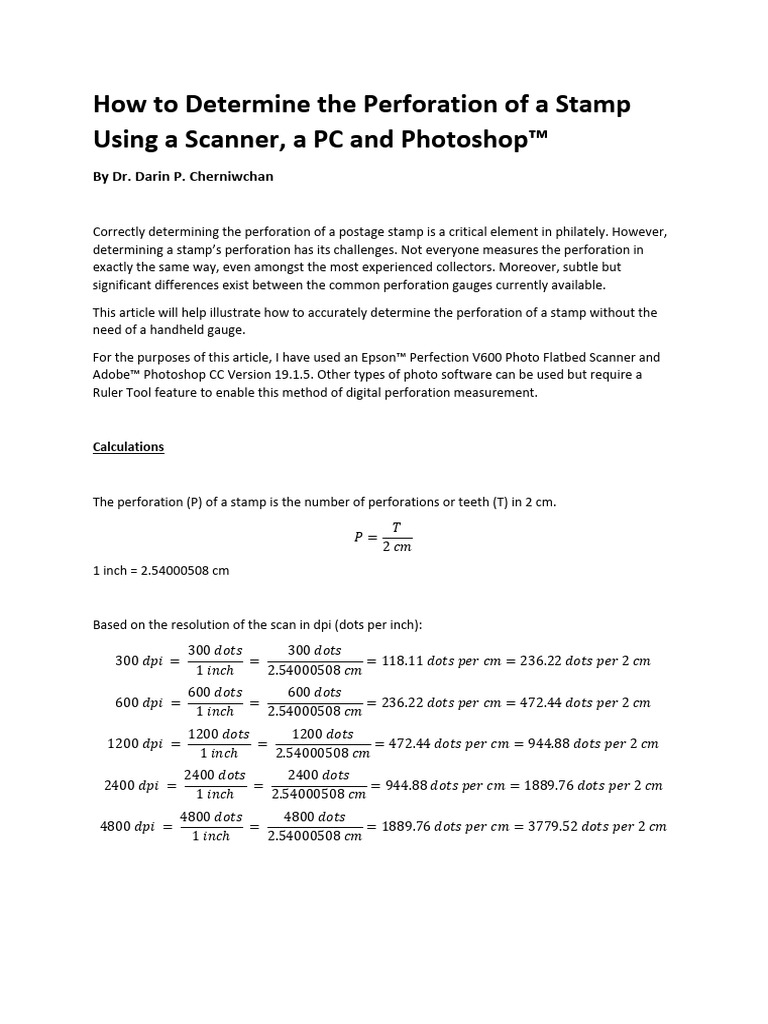 How To Determine The Perforation of A Stamp US | Download Free PDF ...