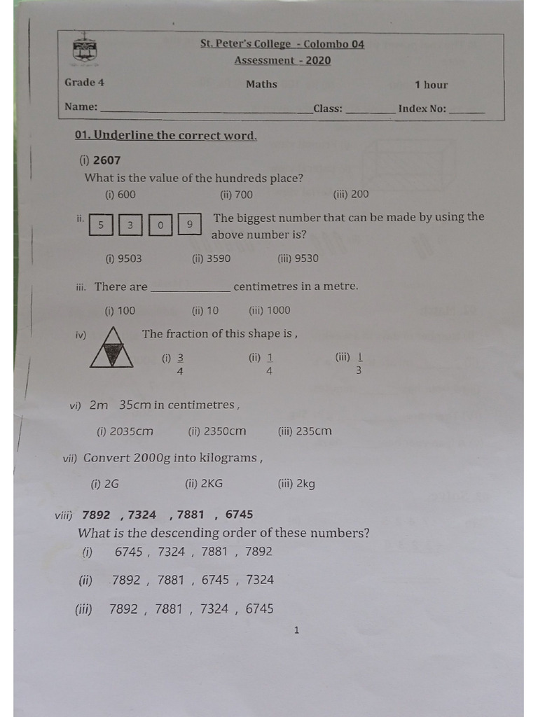 G4 Past Papers | PDF