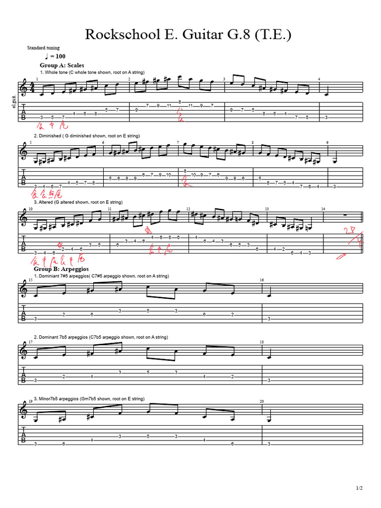 Grade 8 Electric Guitar Techniques | PDF | Guitars | Celtic Musical ...