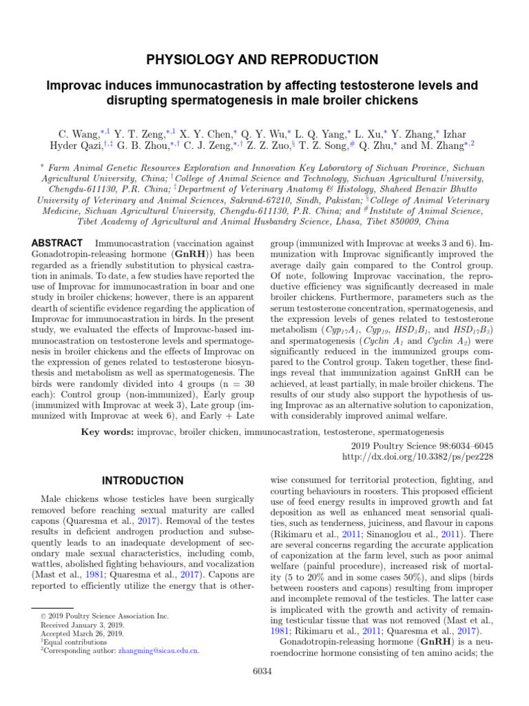 Improvac Induces Immunocastration by Affecting Testosterone Lev - 2019 ...