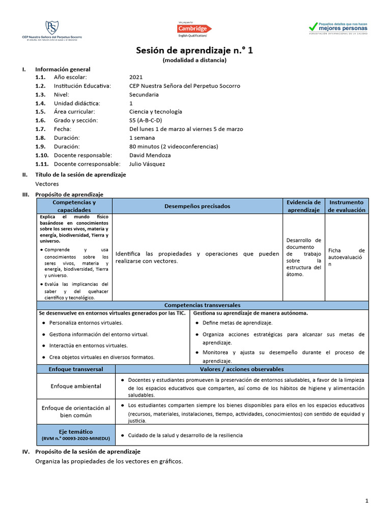 2021 S5 Cietec Ud1 Sa2 | PDF | Vector Euclidiano | Aprendizaje