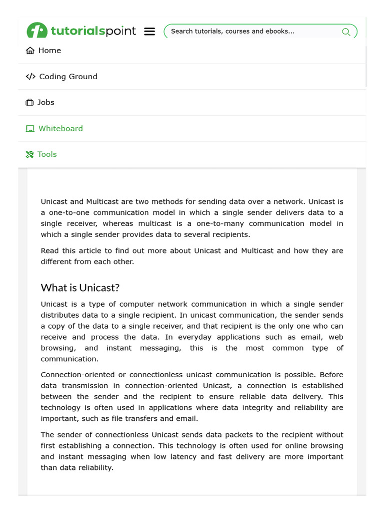 Difference Between Unicast And Multicast Pdf Multicast Internet Protocols