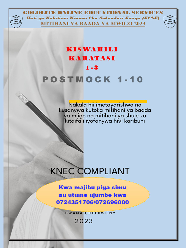 Kcse Kis Post Mocks 2023 | PDF