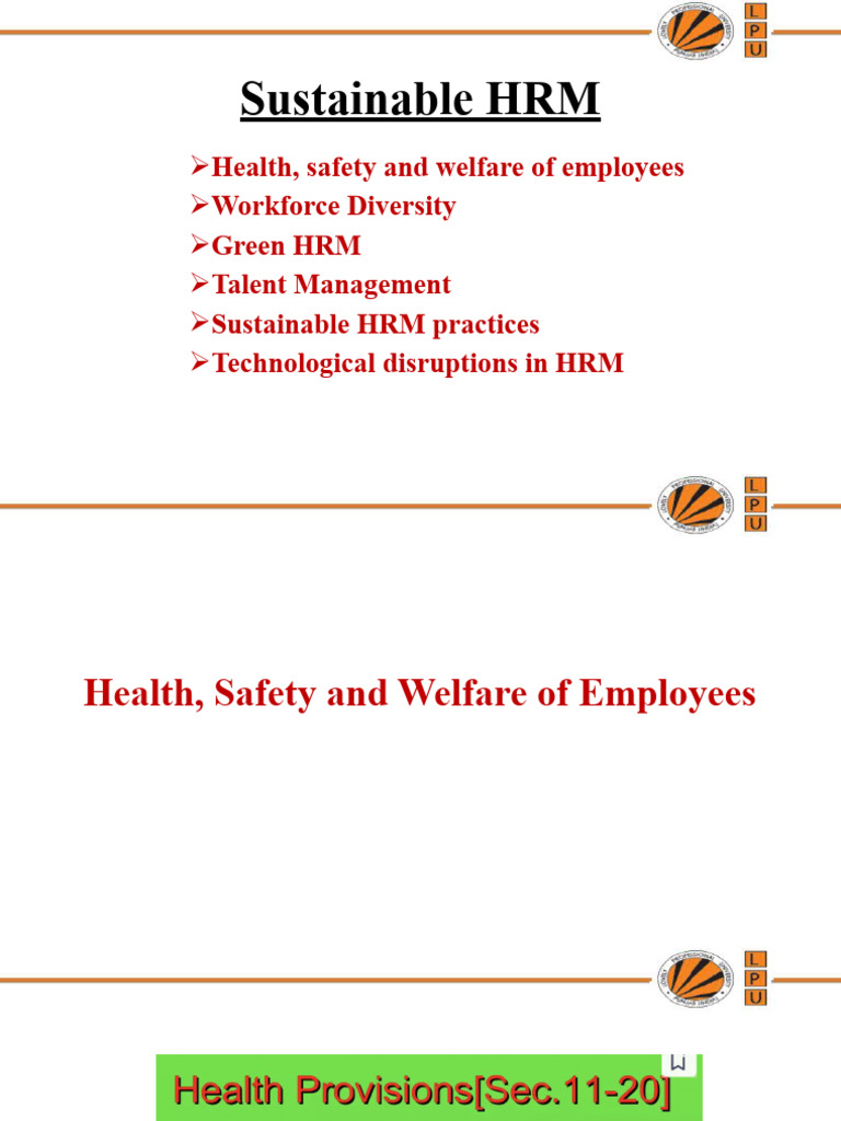 Sustainable HRM Practices and Safety Standards | PDF | Human Resource ...
