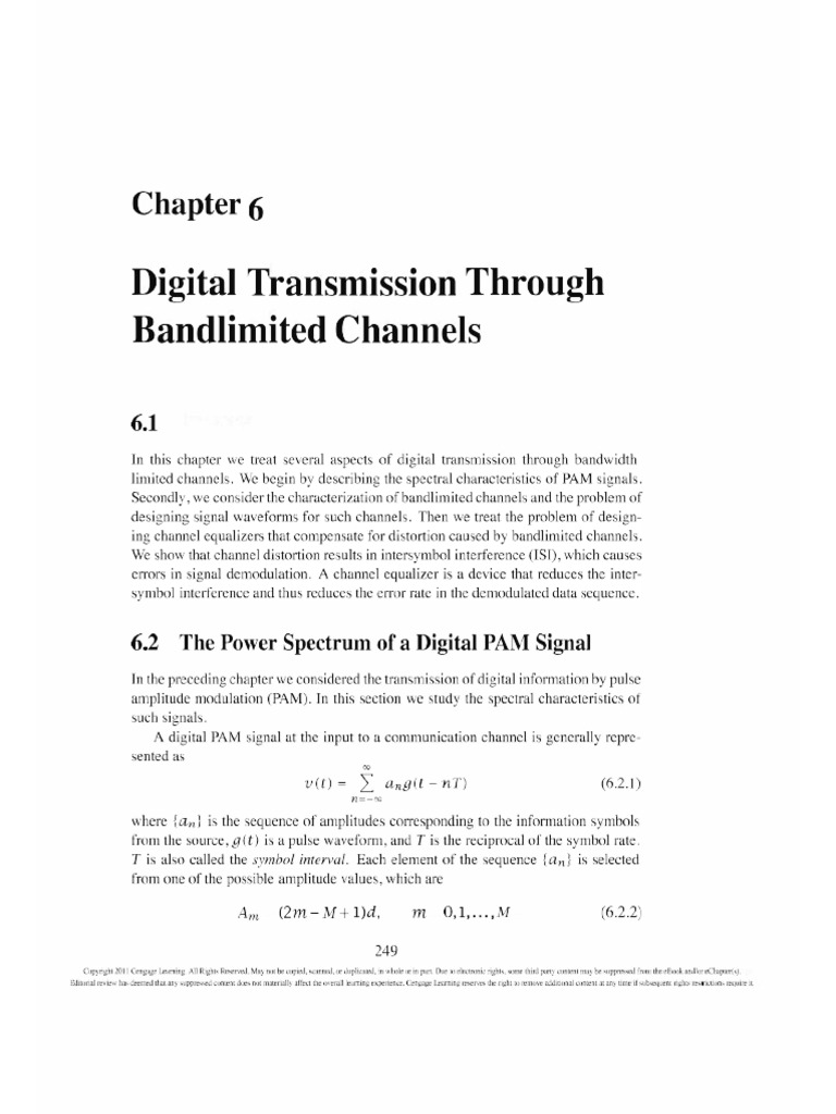 Chap6_TRANSMISSION THROUGH BANDLIMITED CHANNELS (1) | PDF