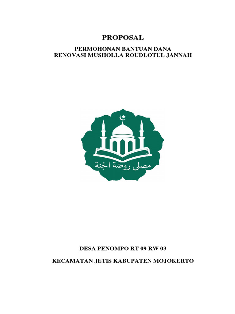 Proposal Pengembangan Mushollah Roudlotul Jannah | PDF