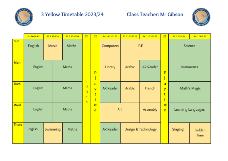 3 Yellow Timetable 2023-24 | PDF
