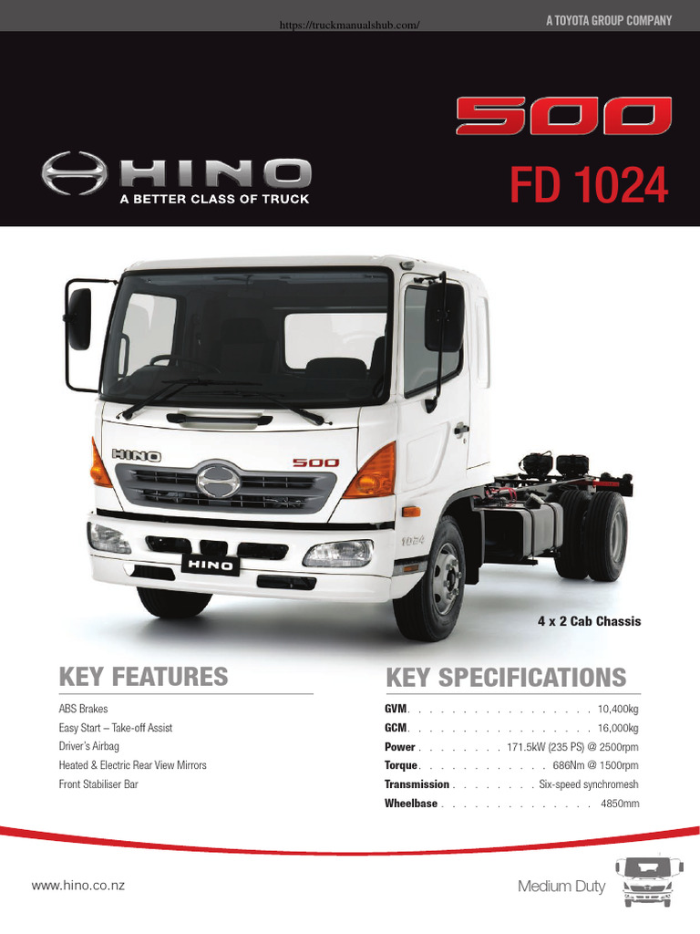 Hino 500 FD 1024 Technical Specifications | PDF | Diesel Engine ...