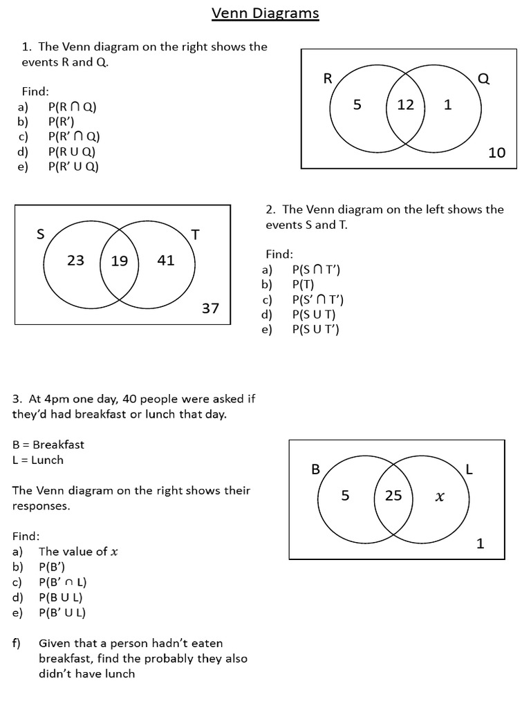 Venn-Diagrams-WS | PDF | Ball Games | Football Codes