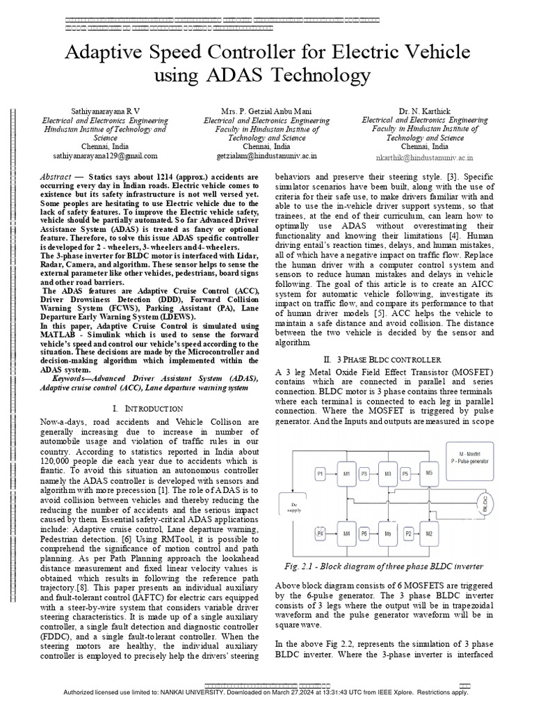 Adaptive_Speed_Controller_for_Electric_Vehicle_using_ADAS_Technology | Download Free PDF | Power ...