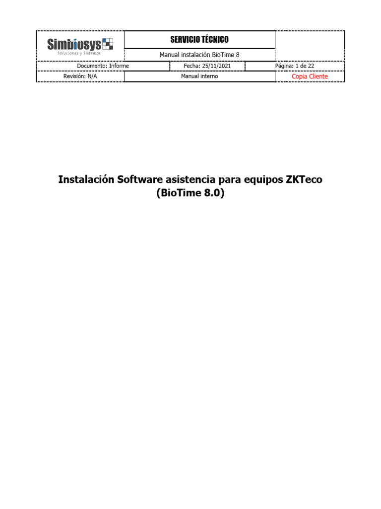 Manual Instalacion BioTime 8 | PDF | Software | Servidor (Computación)