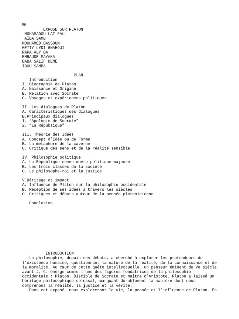 Biographie et Philosophie de Platon | PDF | Platon | Socrate