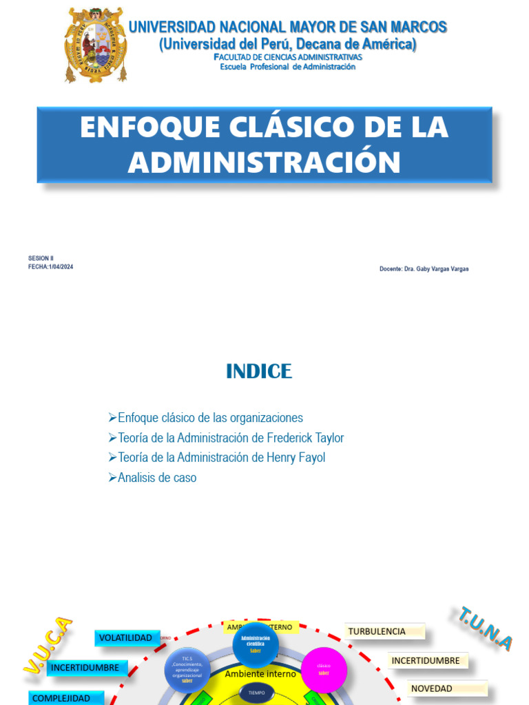 Sesion 2. 24 Enfoque Clasico de La Administracion | PDF | Business | Planificación
