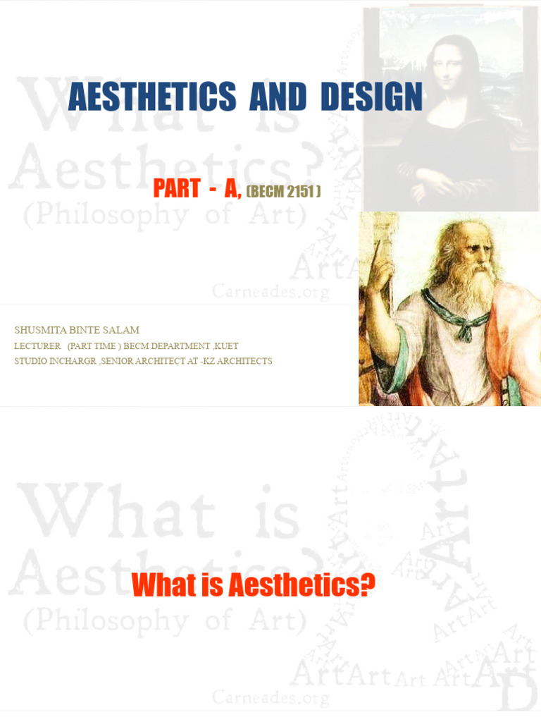 AESTHETICS Lecture 01-23 | PDF | Aesthetics | Beauty