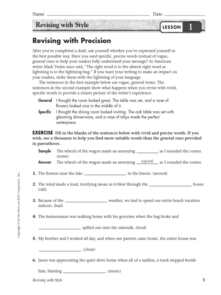 Precise Vs Vague Words | PDF