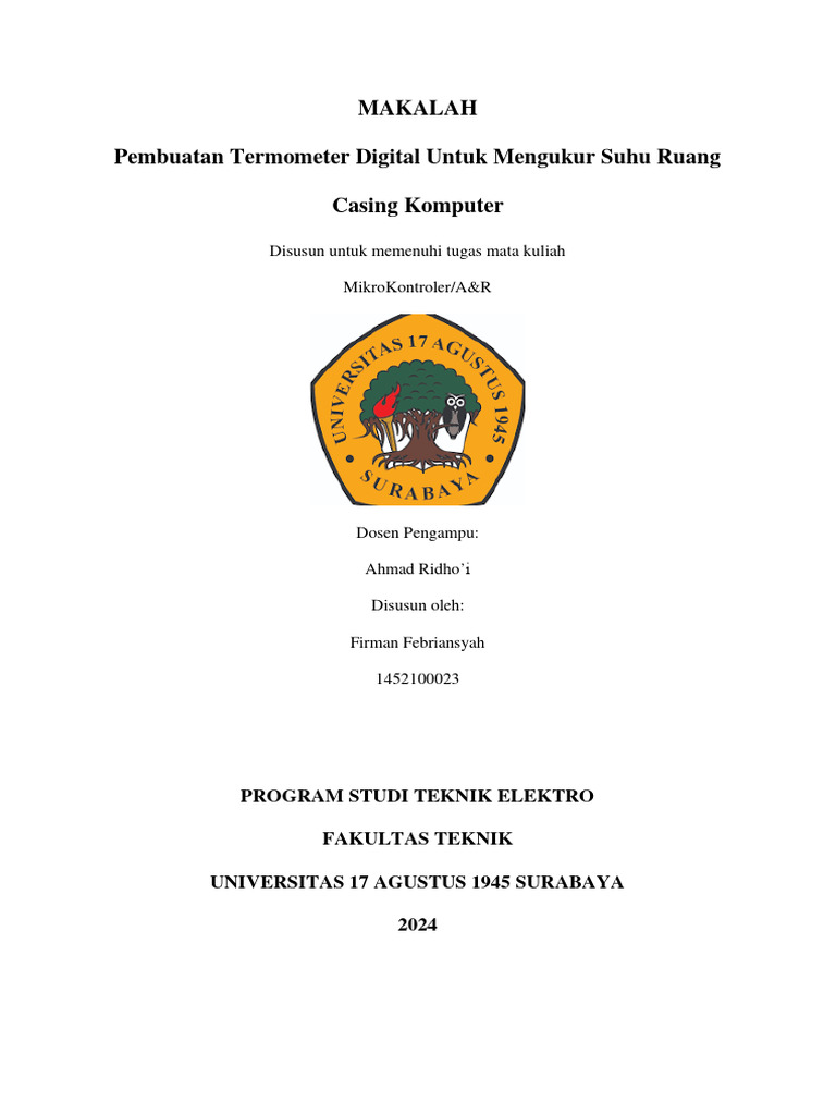 Termometer Digital untuk Casing Komputer | PDF