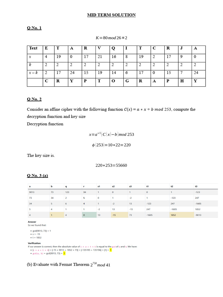 Mid Term Solution SZABIST APPLIED CRYPTOGRAPHY | PDF | Computer Security | Security
