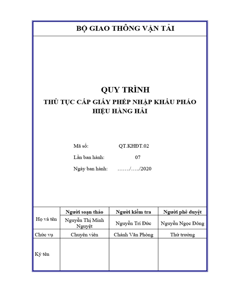 05 Hang Hai Thu Tuc Cap Giay Phep Nhap Khau Phao Hieu Hang Hai | PDF